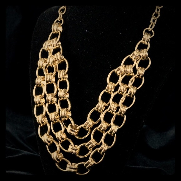 Vintage | Jewelry | Vintage Gold Triple Chain Necklace | Poshmark